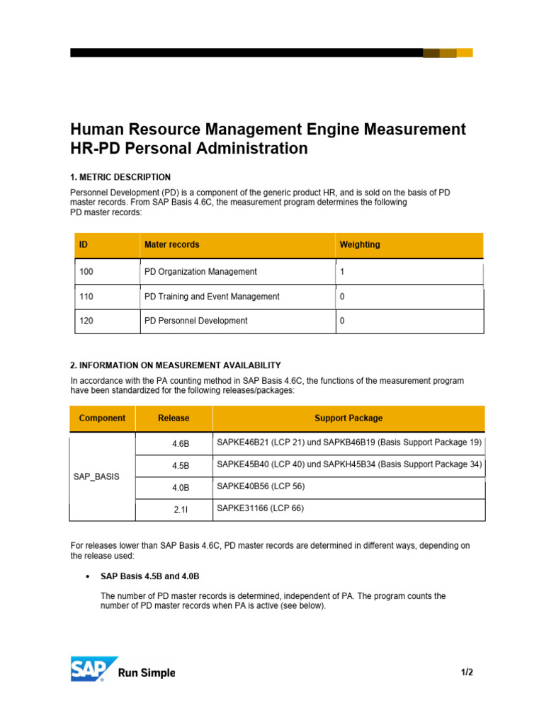 0100 0120 Sap Human Resource Management HR PD en | PDF | Measurement