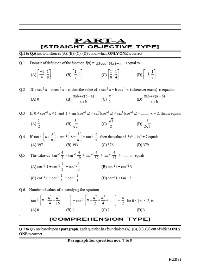 T-55 Functions Paper :Itf | PDF | Mathematical Concepts | Functions And ...