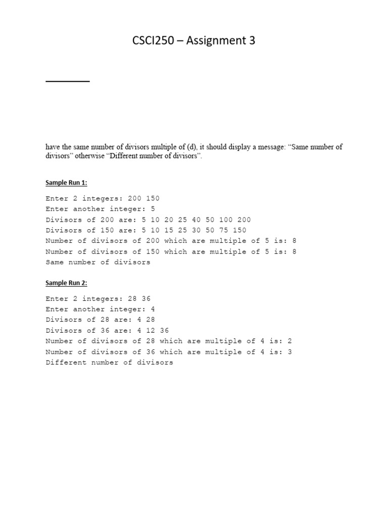 CSCI250-Assignment3 | PDF | Integer (Computer Science) | Numbers