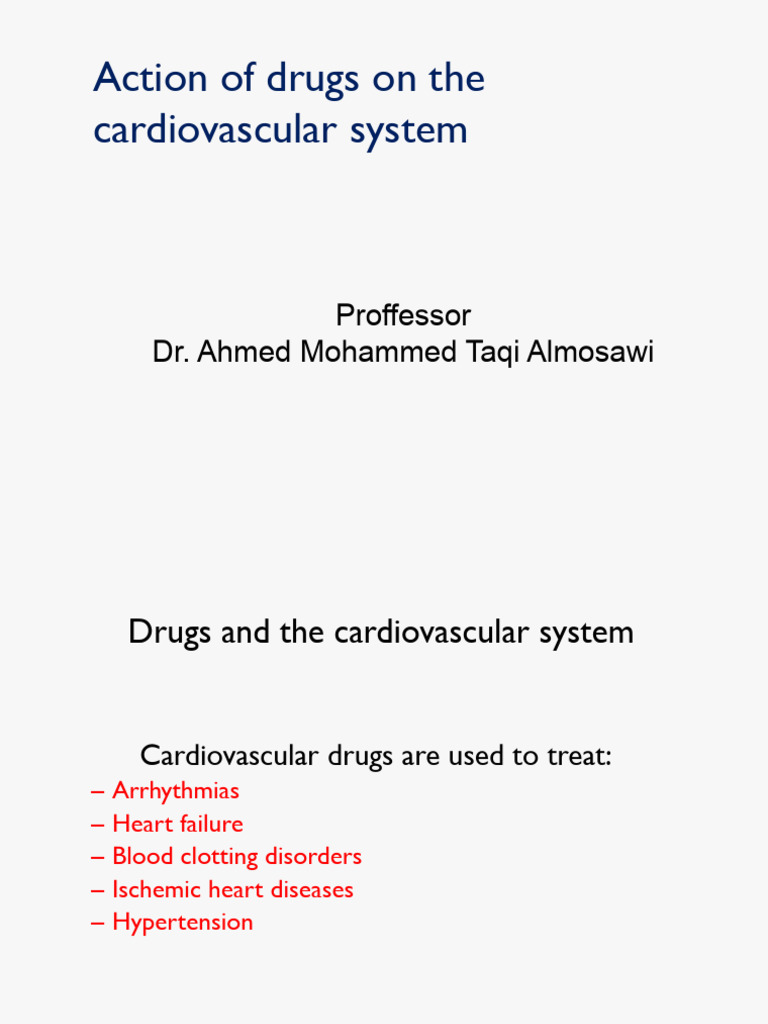 Cardiovascular Drug Actions Explained | PDF | Heart | Vasodilation