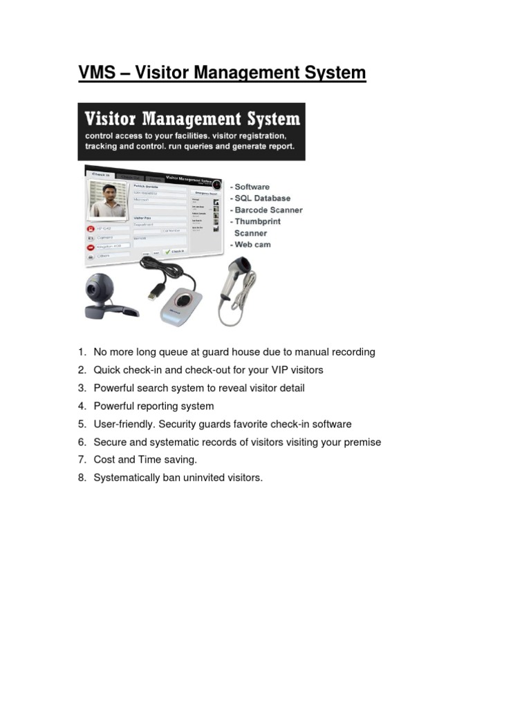 VMS - Visitor Management System | PDF | Spreadsheet | Databases