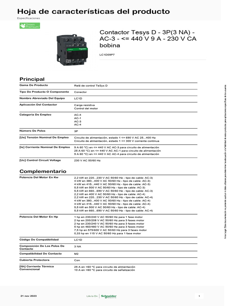 LC1D09P7 | PDF | Electrónica | Ingeniería de Edificación