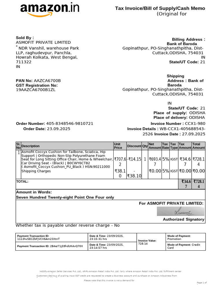 Coccyx Cushion | PDF | Invoice | Payments