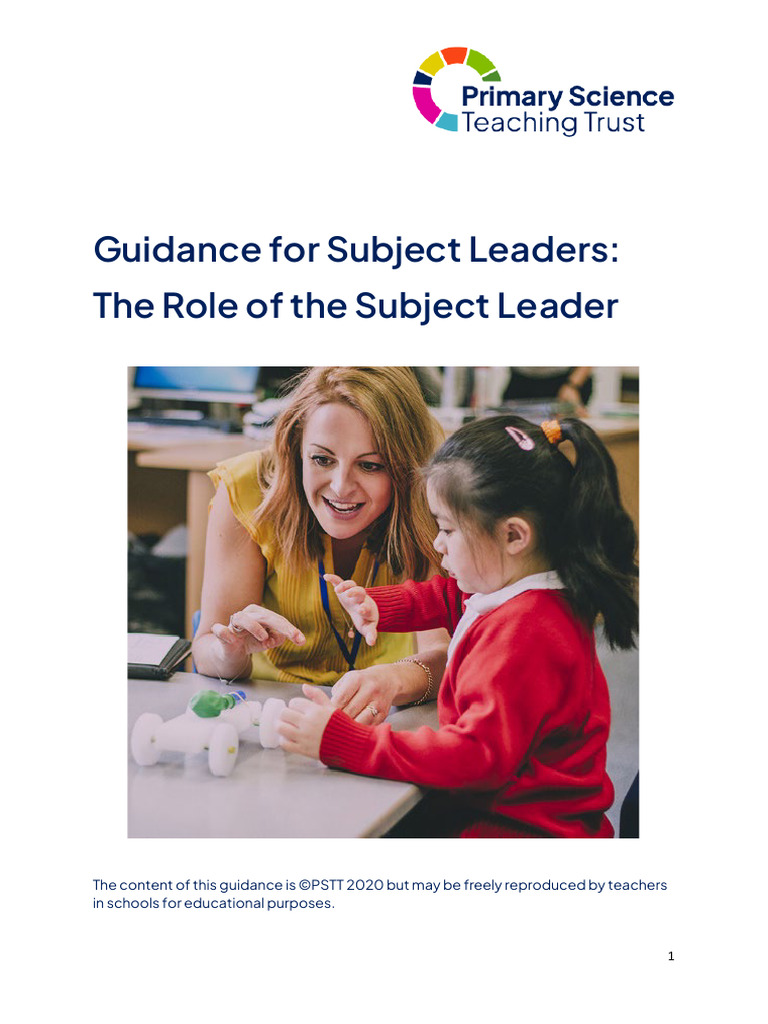 Subject Leader Guidance for Science | PDF | Teachers | Science