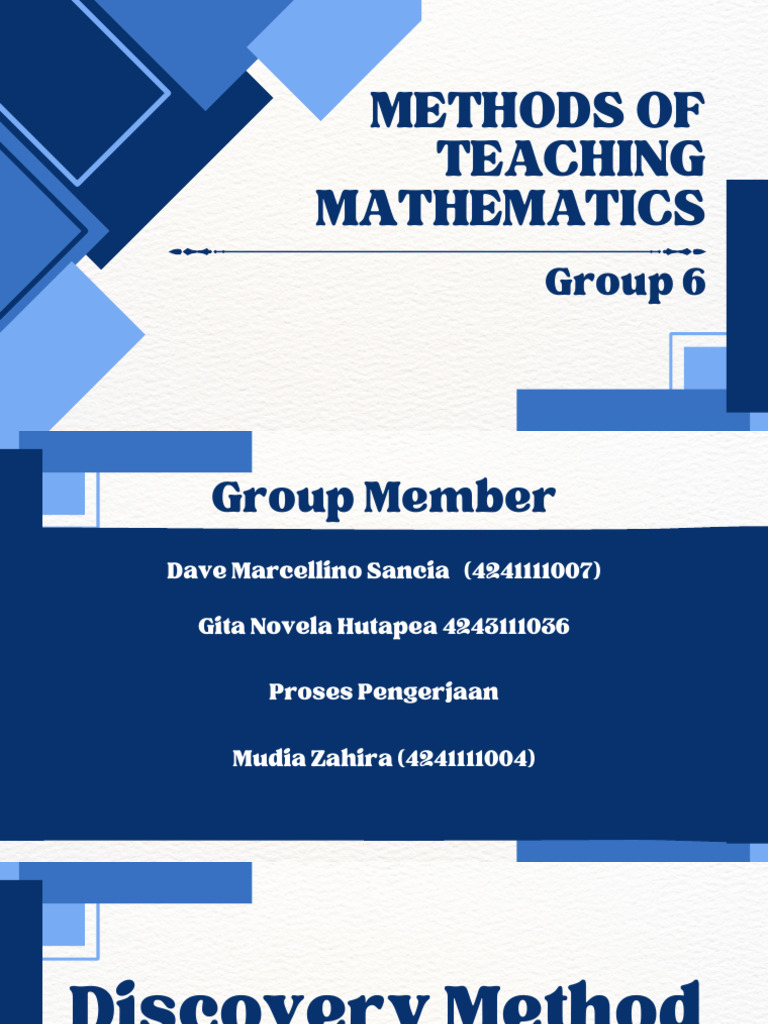 Teaching Mathematics: Discovery Methods | PDF | Mathematics | Learning