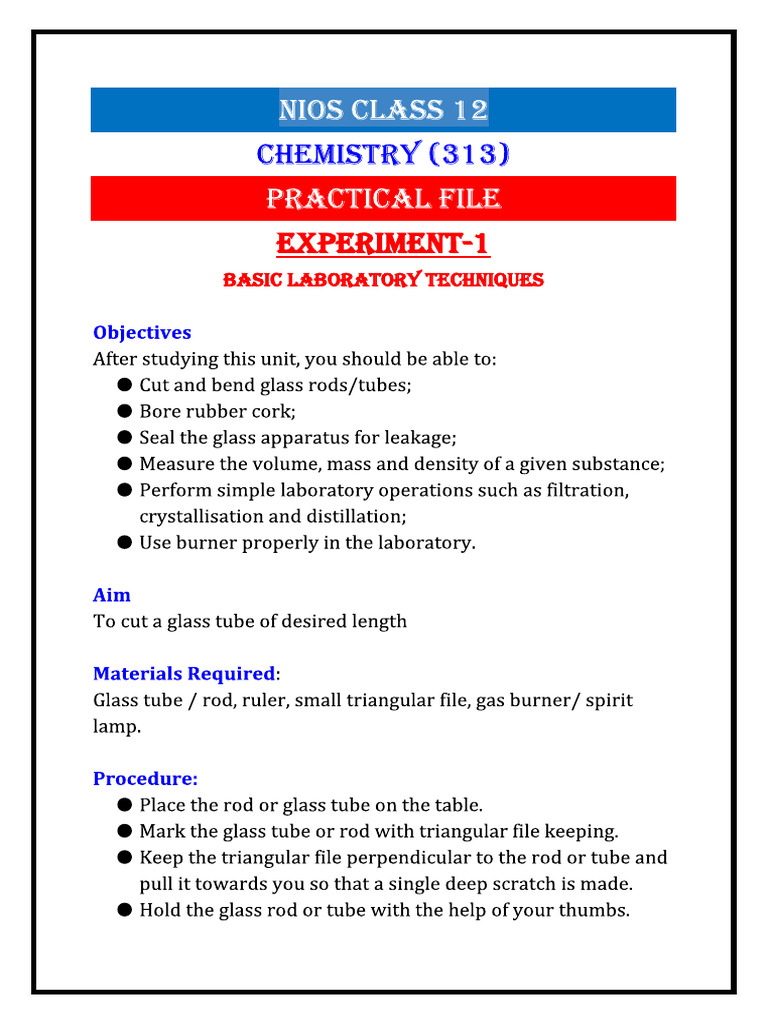 Nios Class 12 Chemistry | PDF