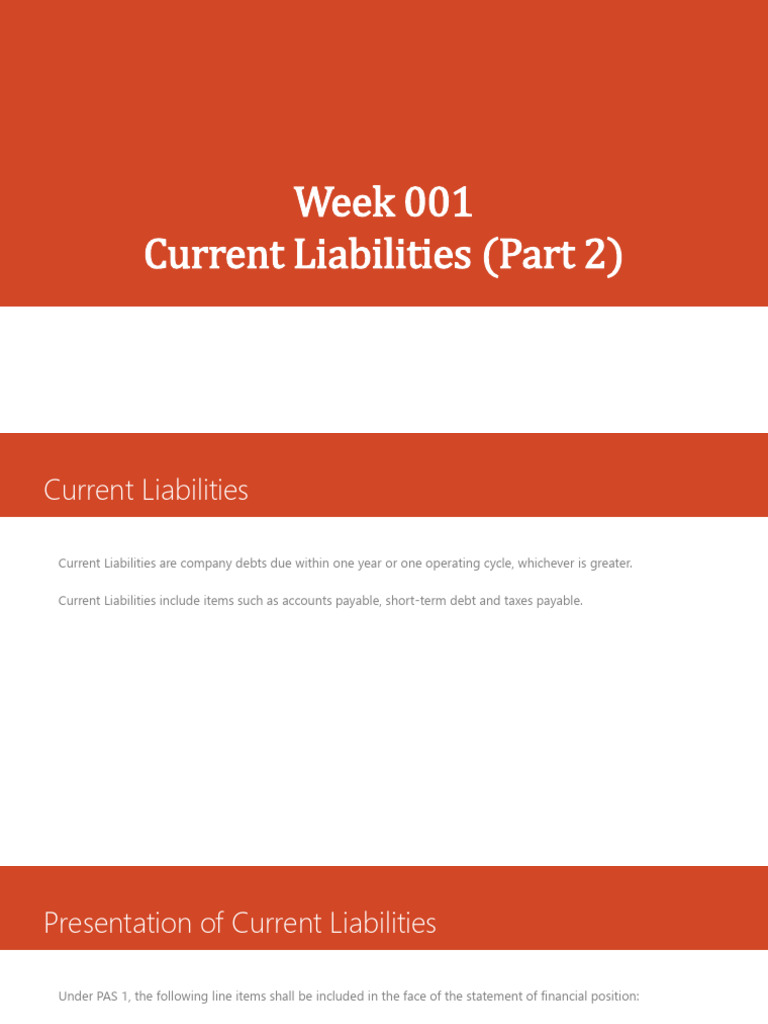 4. Week 1 - Module 002 Current Liabilities (Part 2) - PPT | PDF ...