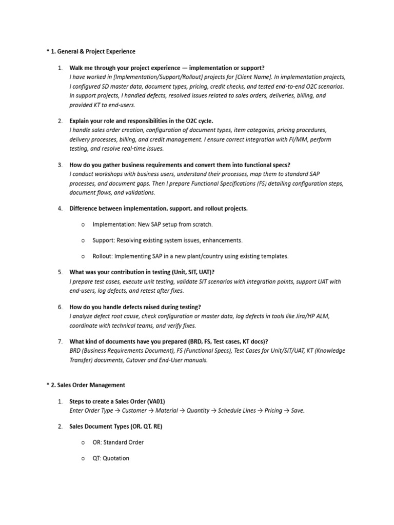 Interview Sample Question and Answer | PDF | Invoice | Electronic Data Interchange