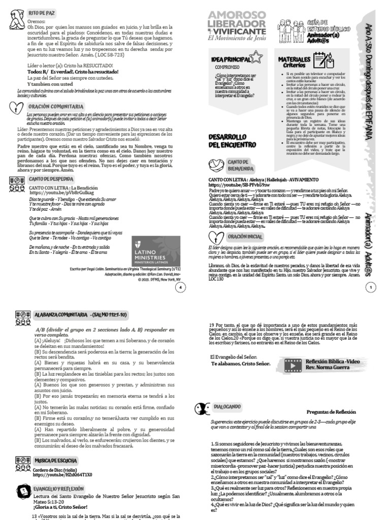13 A 5todomdespepifania Aa BN | PDF | Oración | Cristo (título)