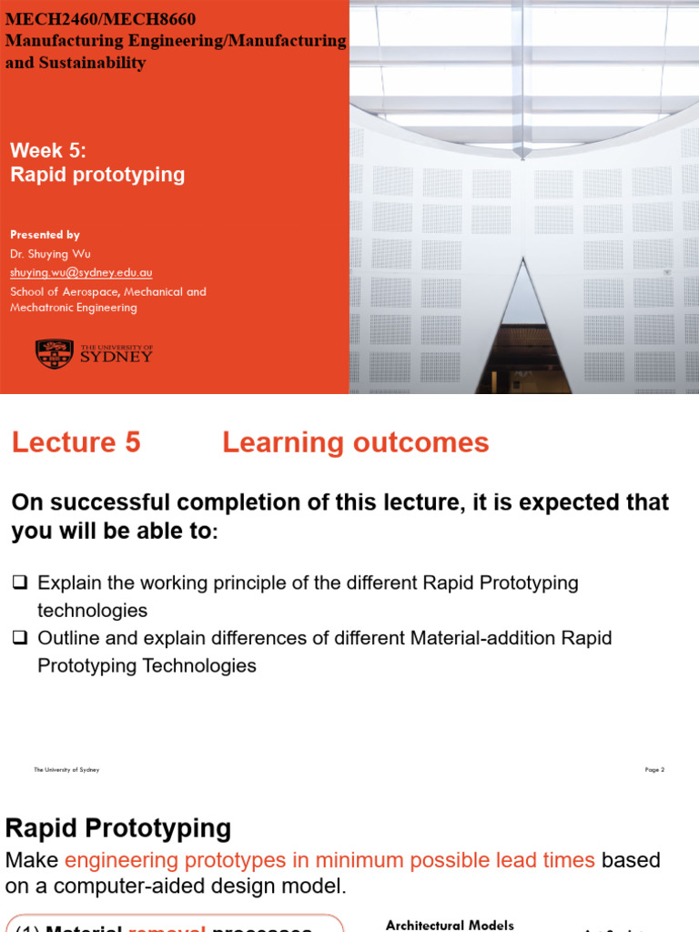 Week 5 Rapid Prototyping | PDF | Industrial Processes | Secondary ...