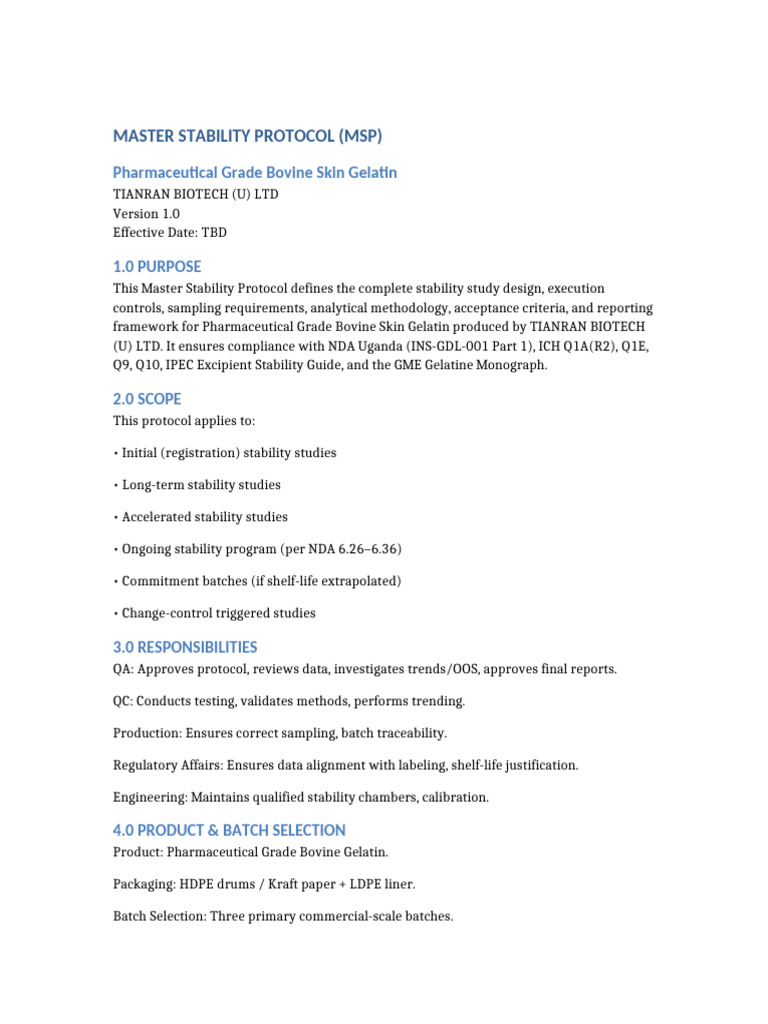 TIANRAN Master Stability Protocol DETAILED | PDF