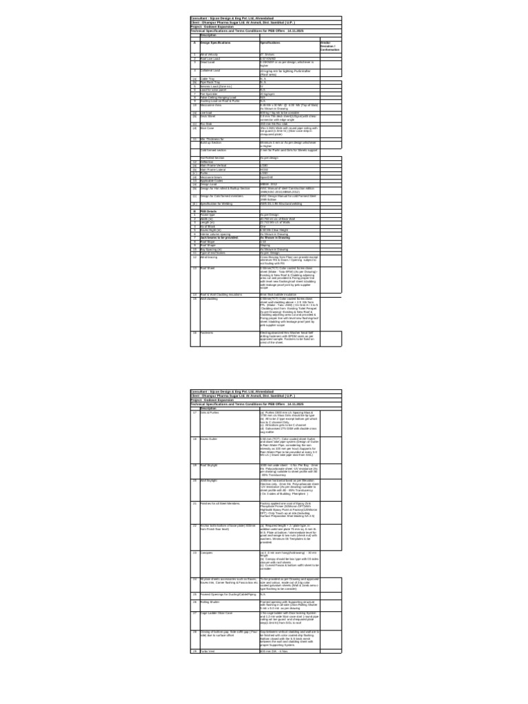 Finished Goods Store Expansion - PEB Tender Enquiry - 14.11.2025 | PDF ...