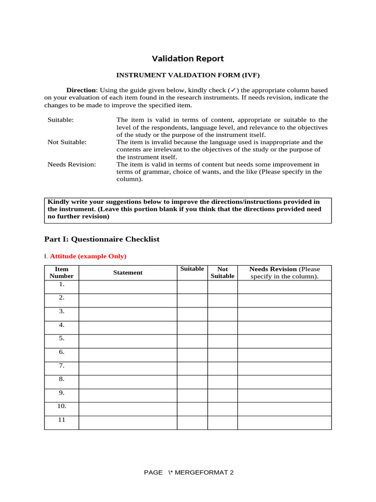 Instrument Validation Checklist Guide | PDF