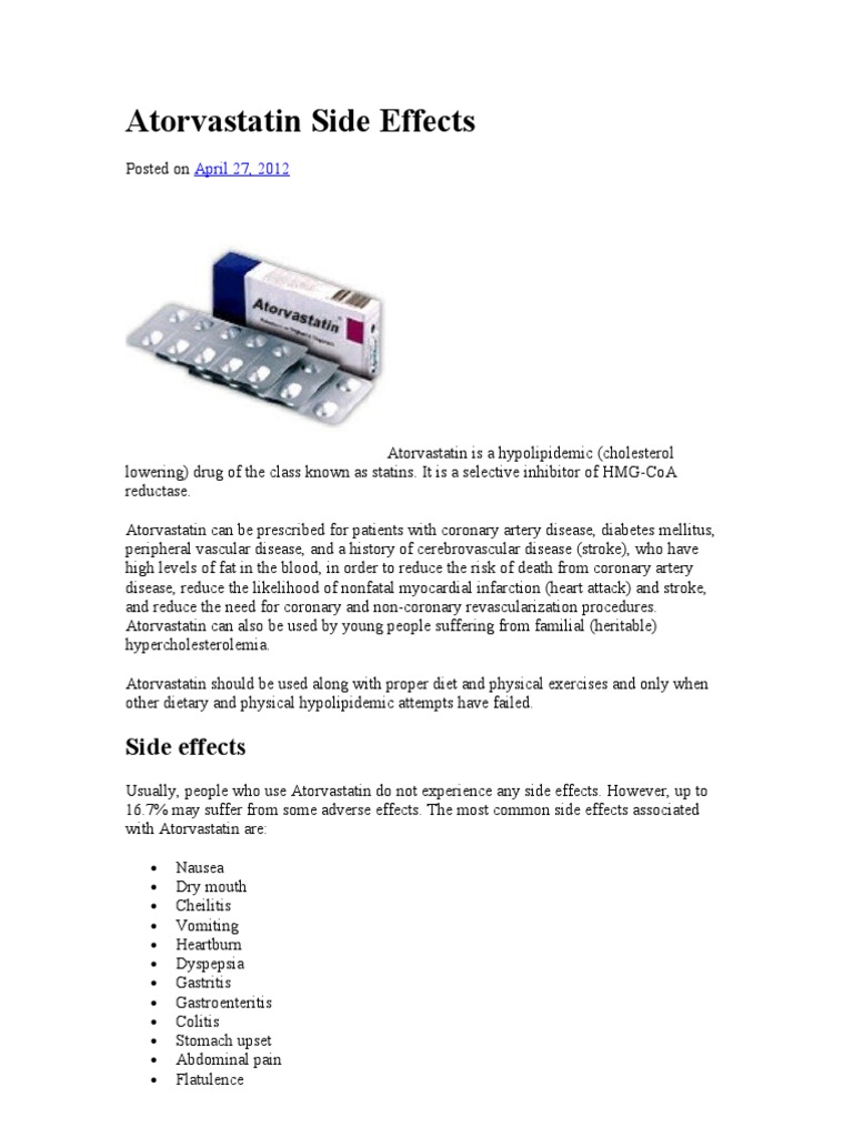Atorvastatin Side Effects | Myocardial Infarction | Coronary Artery Disease