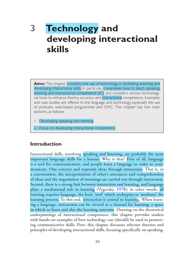 Enhancing Interactional Skills with Technology | PDF | Fluency | Learning