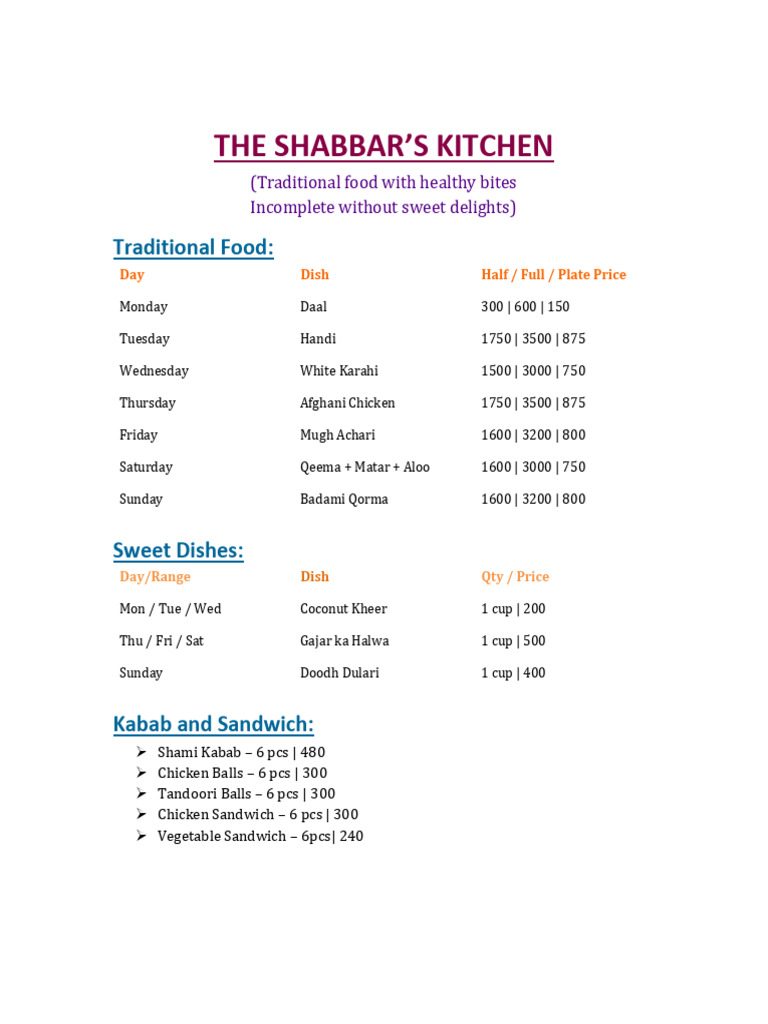 Menu Card | PDF