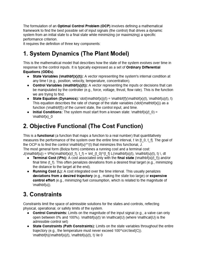 Optimal Control Problem Overview | PDF | Function (Mathematics ...