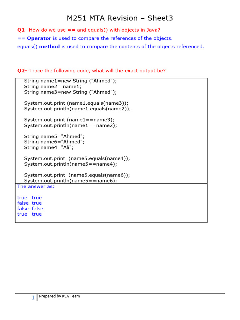 M251 MTA Revision Sheet 3 | PDF | Method (Computer Programming ...