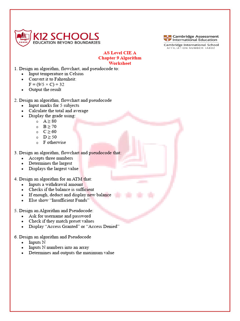 As Level Chapter 9 Worksheet | PDF