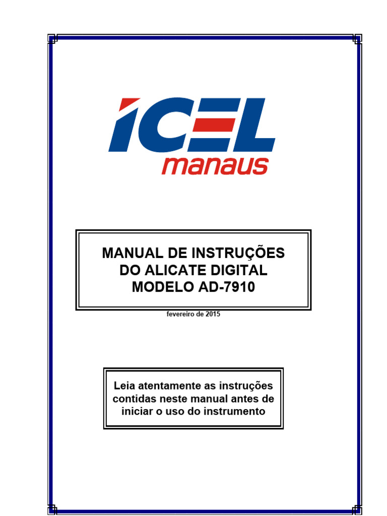 Manual do Alicate Digital AD-7910 | PDF | Diodo | Rede elétrica