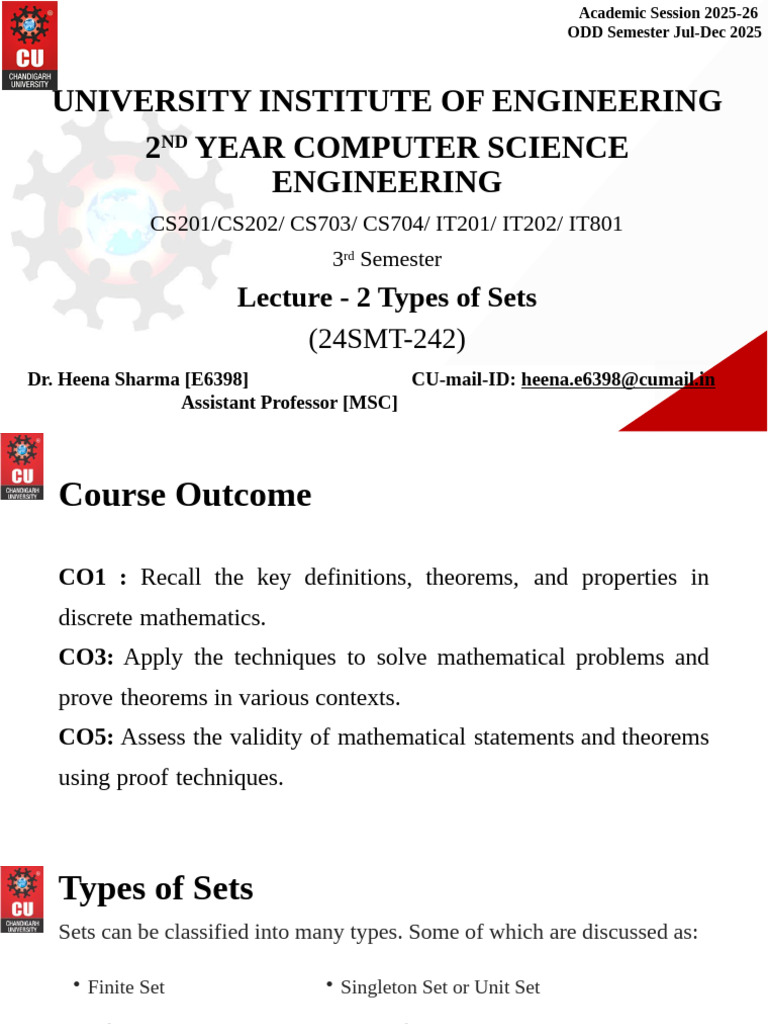 Types of Sets in Discrete Mathematics | PDF | Set (Mathematics ...