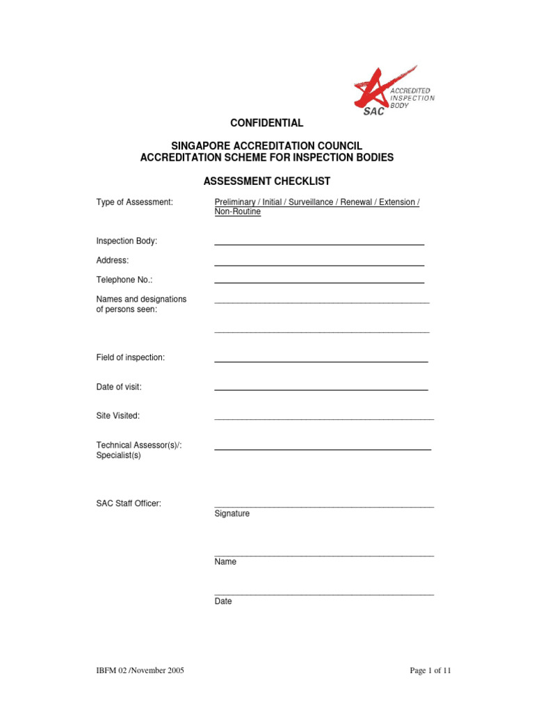 ISO 17020 - Assessment Checklist - Nov05 | PDF | Calibration | Quality ...