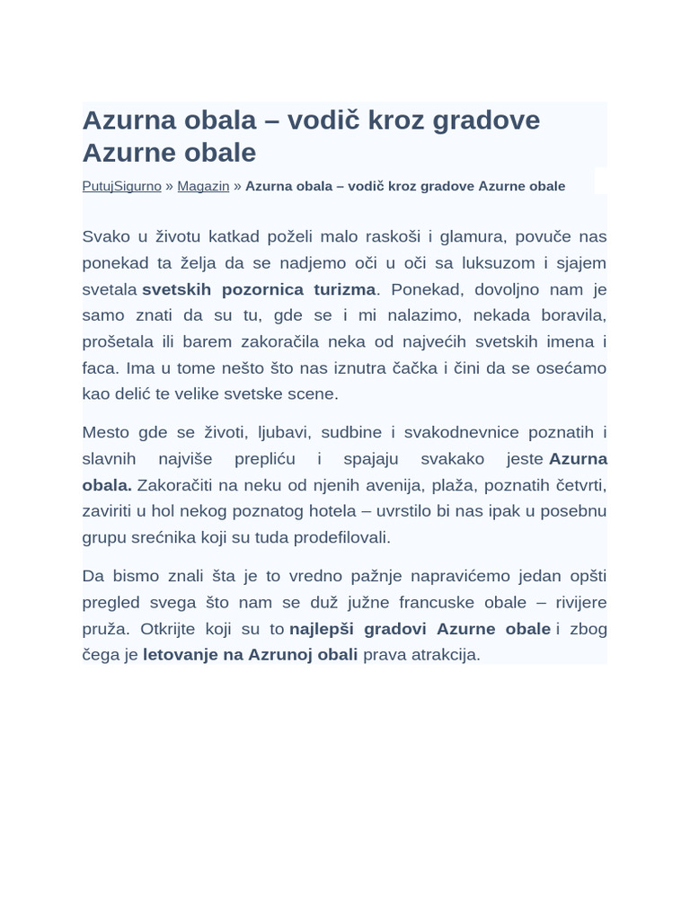 Azurna Obala | PDF