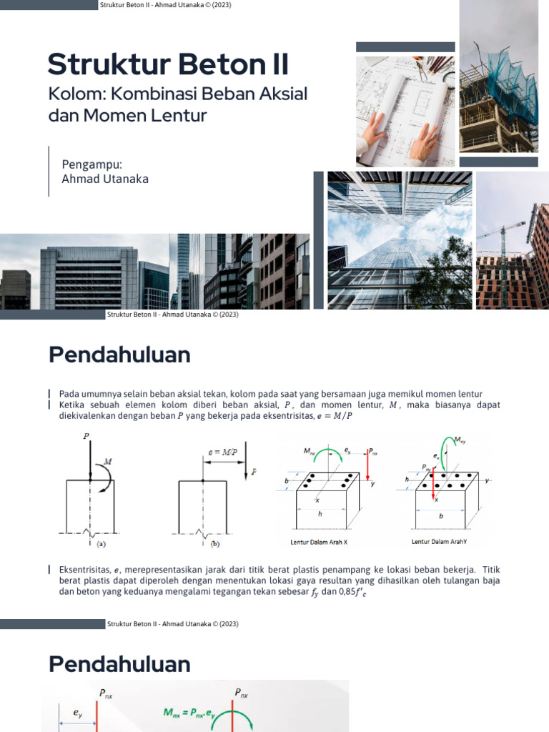 3 - Kolom Kombinasi Beban Aksial Dan Momen Lentur | PDF