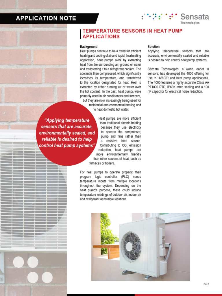 Temperature Sensors for Heat Pumps | PDF | Heat Pump | Air Conditioning