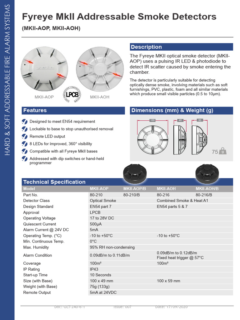 Addressable Fire Alarm Systems Overview | PDF | Smoke | Light Emitting ...