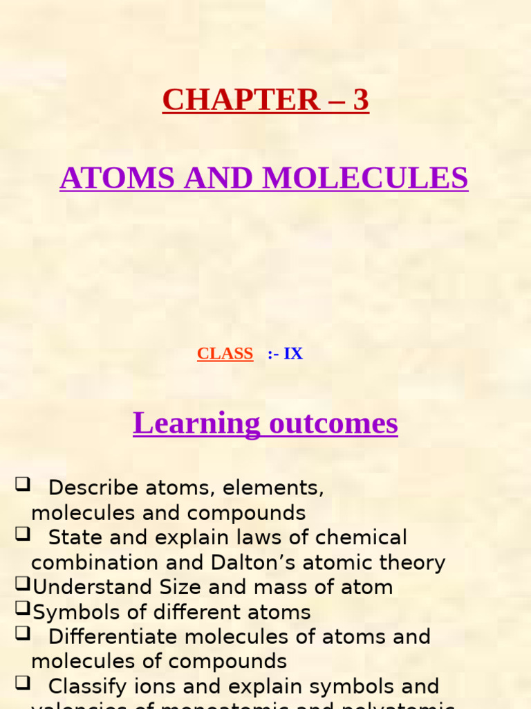 Atoms, Molecules, and Chemical Laws | PDF | Ion | Mole (Unit)