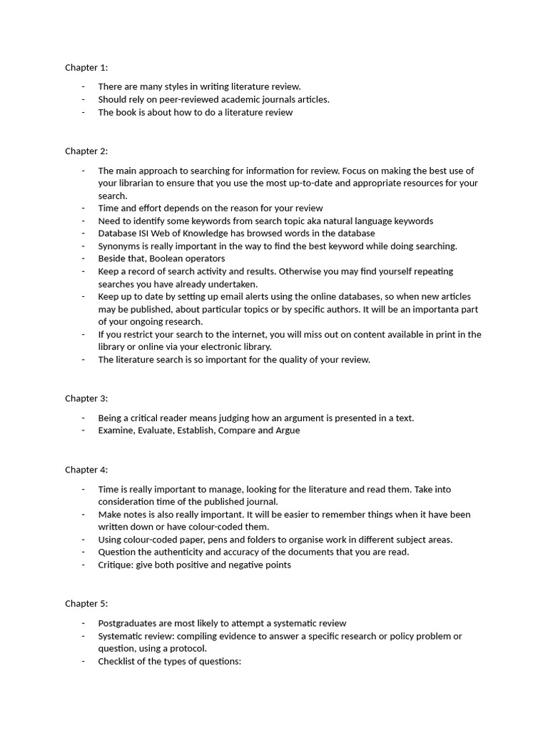 Literature Review From Book | PDF | Systematic Review | Knowledge