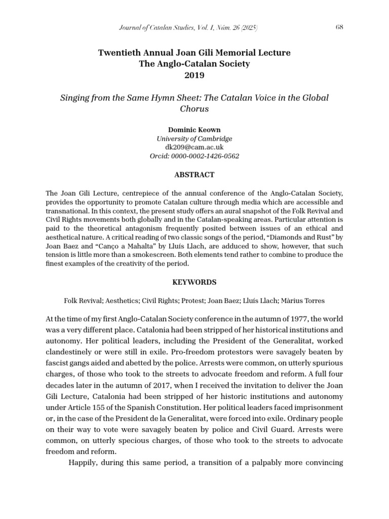 Catalan Voice in Global Folk Revival | PDF | Catalonia