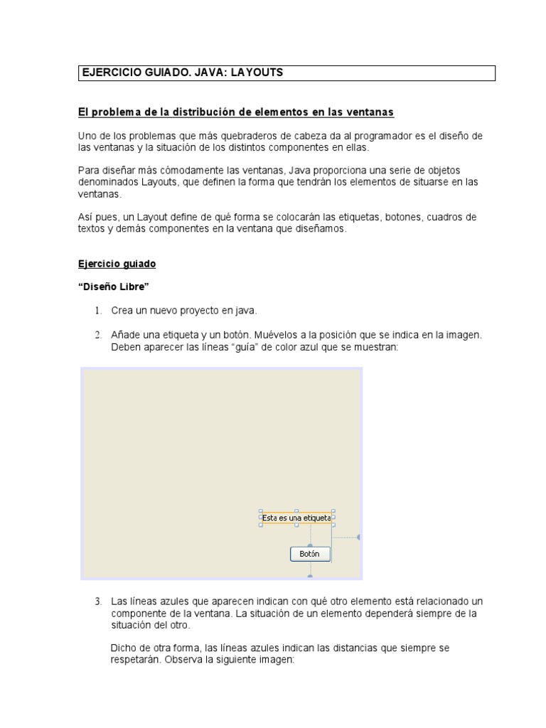 18 Netbeans Java Guiados Layouts | PDF | Ventana (informática ...