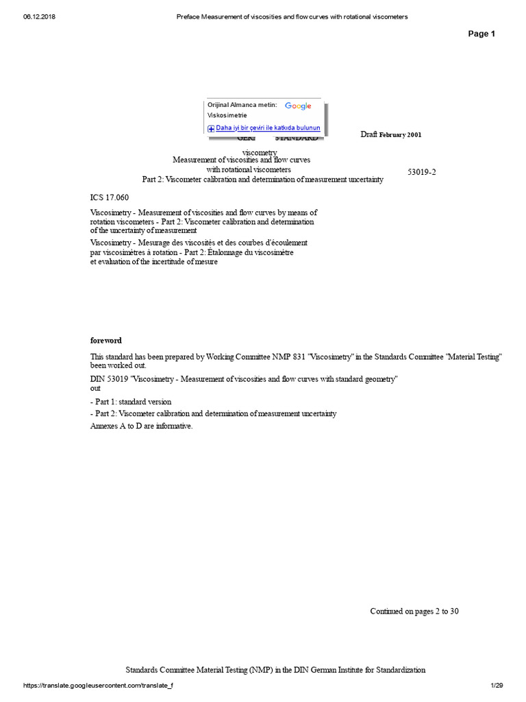 Viscosimetry: Rotational Viscometer Calibration | PDF | Viscosity | Torque