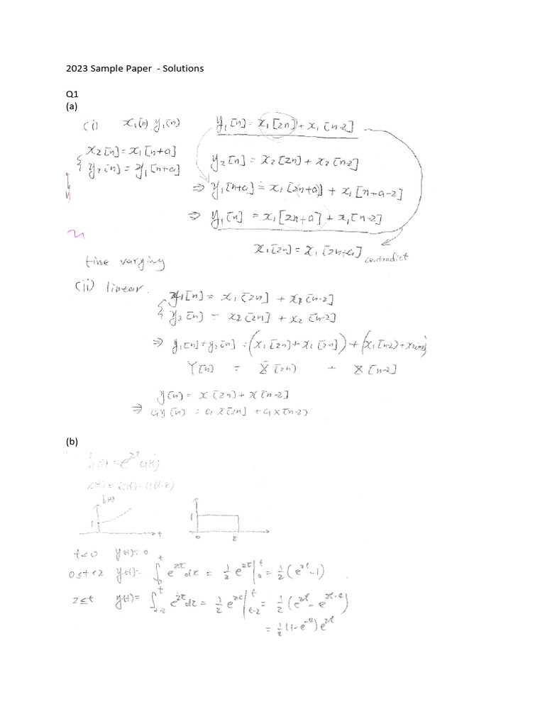 2023 Sample Paper Solutions | PDF