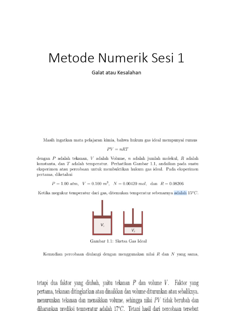 Metode Numerik Sesi 1 | PDF