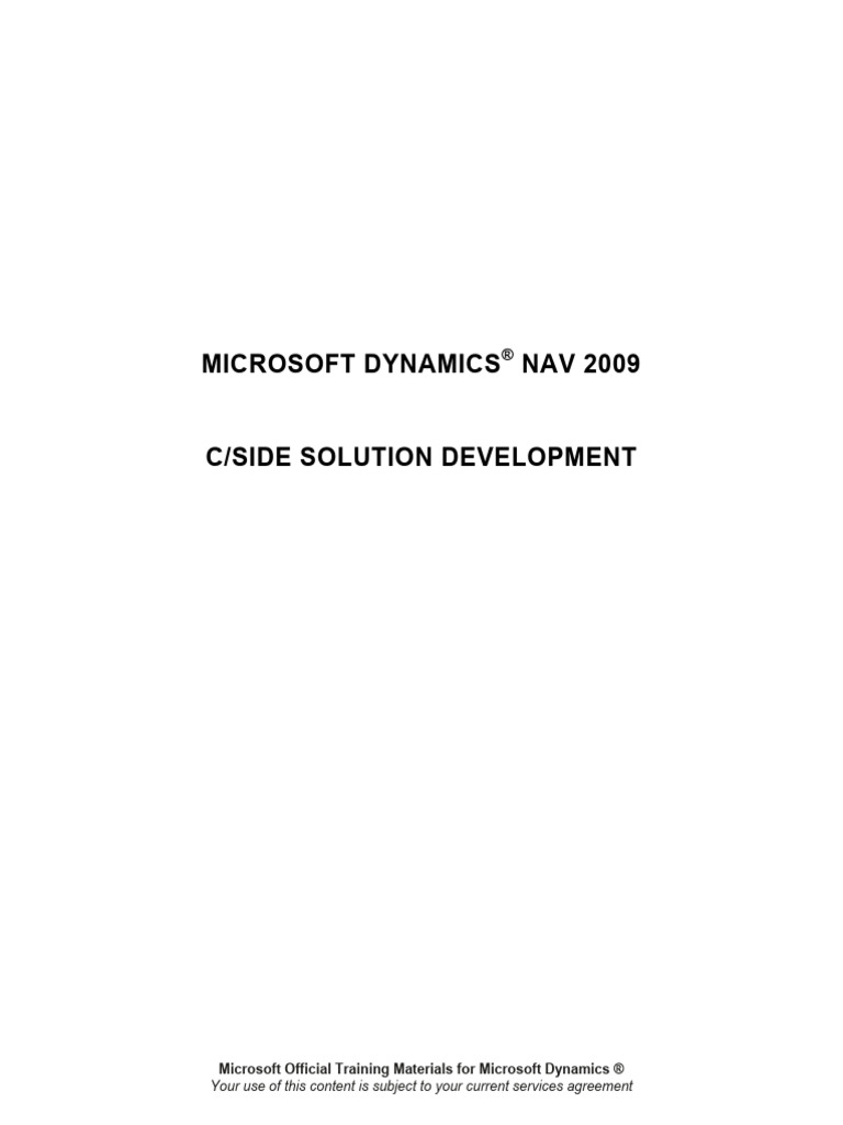 Microsoft Dynamics® NAV 2009 C-SIDE Solution Development (PDFDrive ...
