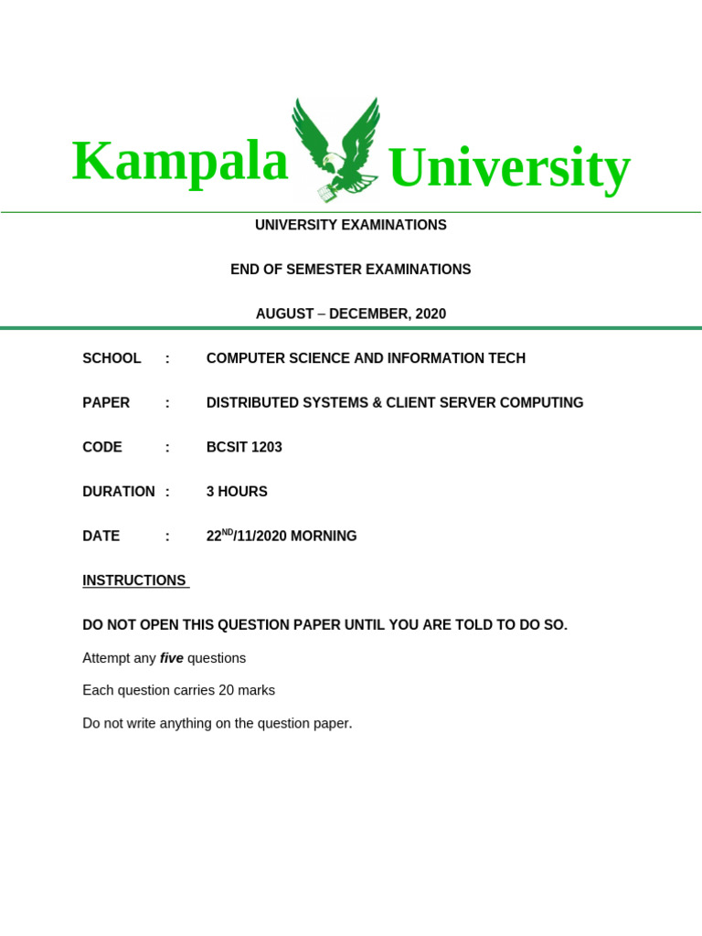 DISTRIBUTED SYSTEMS & CLIENT SERVER COMPUTING- | PDF | Common Object ...