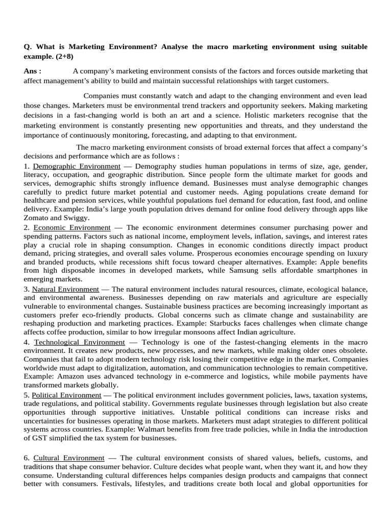 Macro Marketing Environment Copy | PDF | Marketing | Demand
