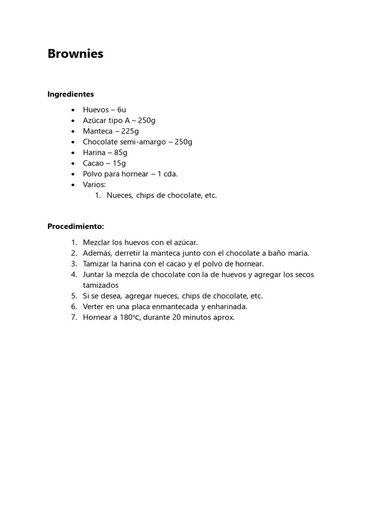 Brownies | PDF