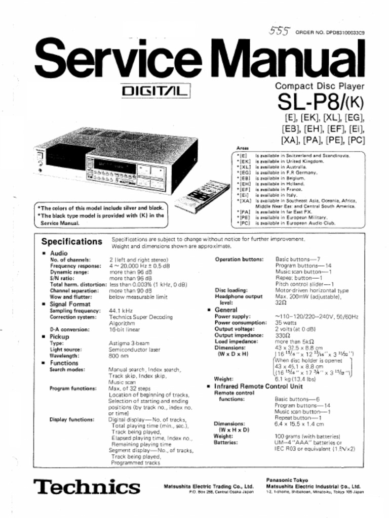 Technics Sl-p8 SM | PDF