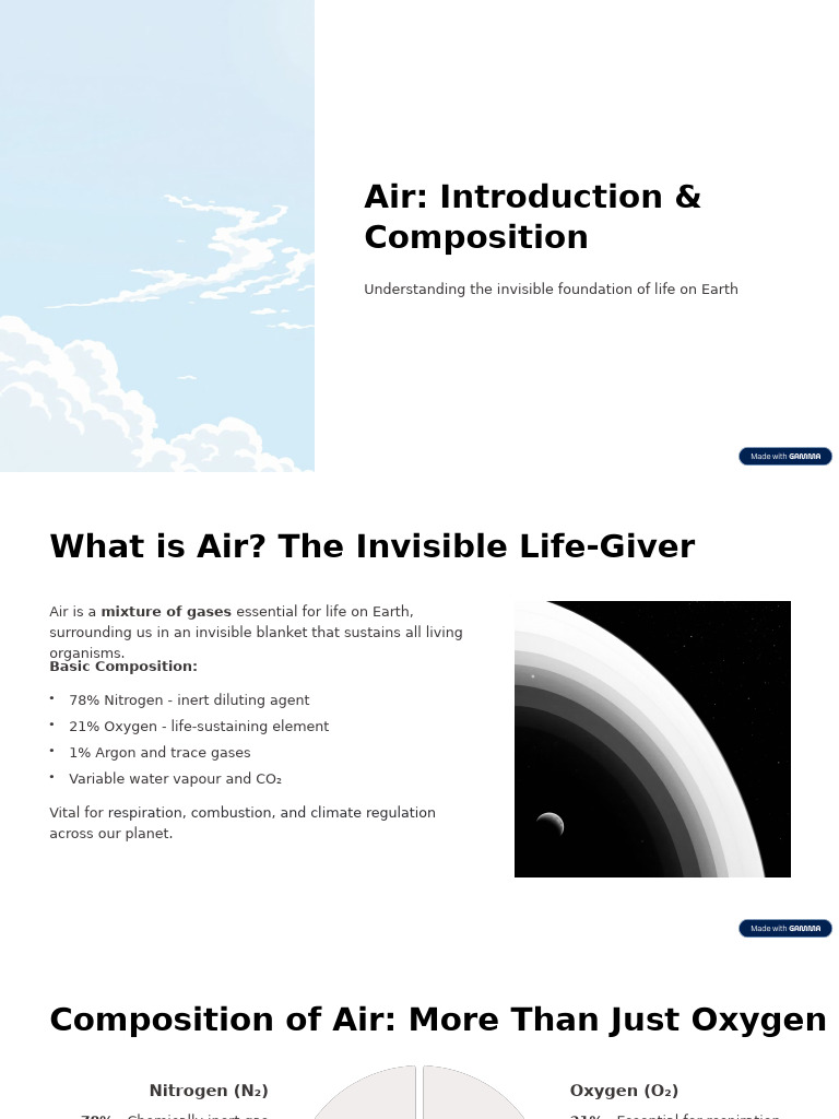 Air Introduction and Composition | PDF | Air Pollution | Atmosphere Of ...