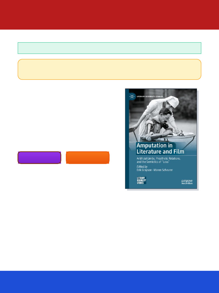 Amputation in Literature and Film: Artificial Limbs, Prosthetic ...
