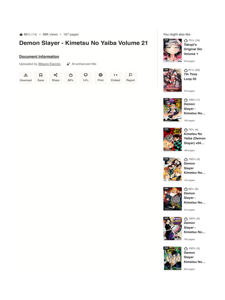 Demon Slayer Volume 21 PDF Download | PDF | Scribd