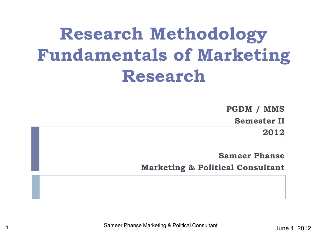 Research Methodology Fundamentals of Marketing Research | PDF ...