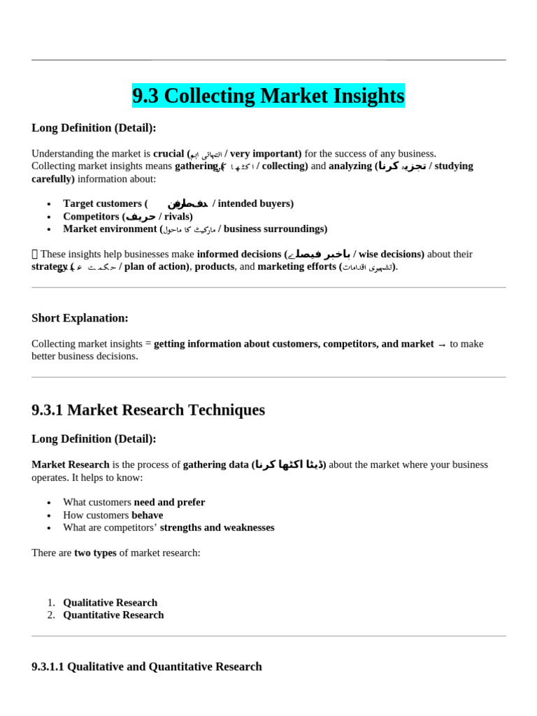 9.3 Collecting Market Insights | PDF | Survey Methodology | Focus Group