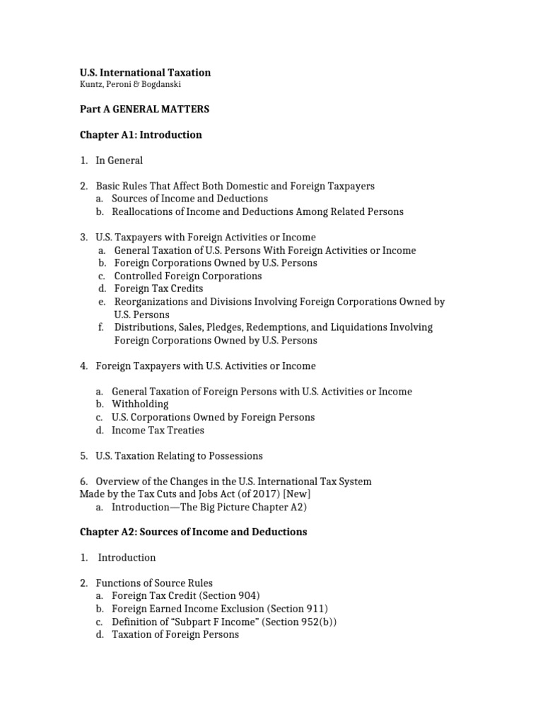 U.S. International Taxation Overview | PDF | Tax Deduction | Taxes