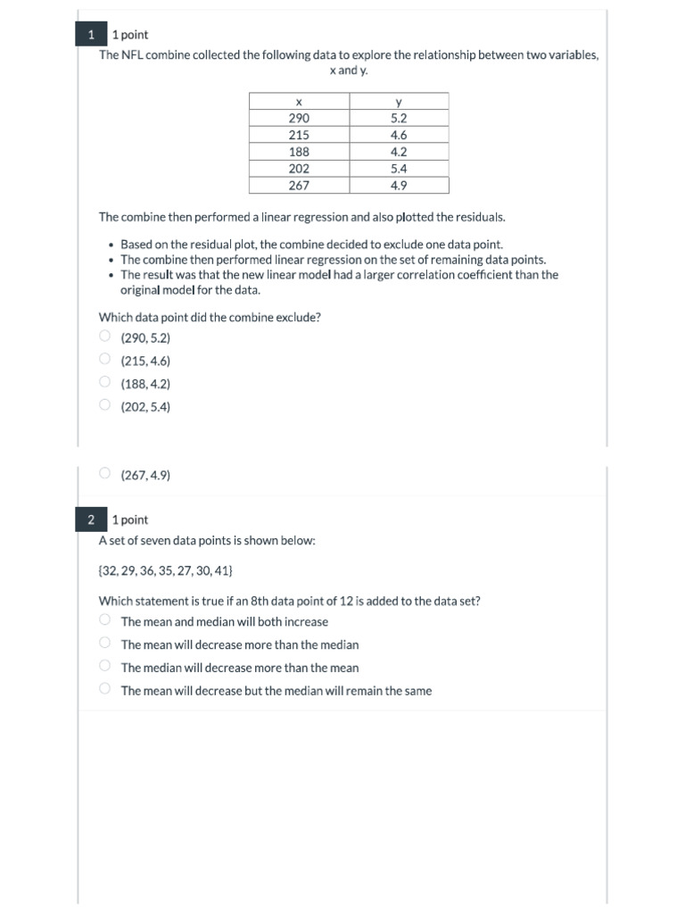 Math 1 Mock EOC - ACTIVE | PDF