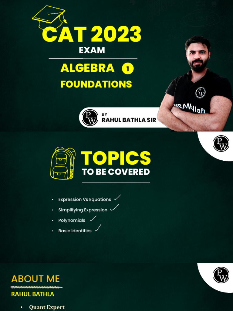 _L01_Algebra - Expression,Equation and Basic Identities.pdf | PDF ...